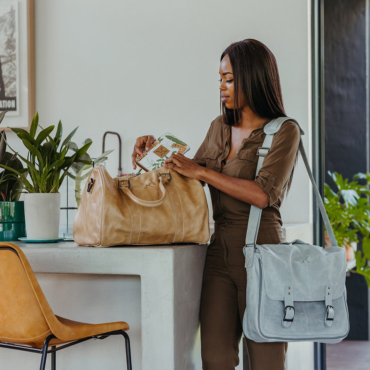 Work Satchel Leather – Thandana